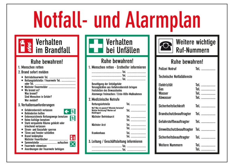 Forster Online-Shop | Notfall- und Alarmplan | online kaufen